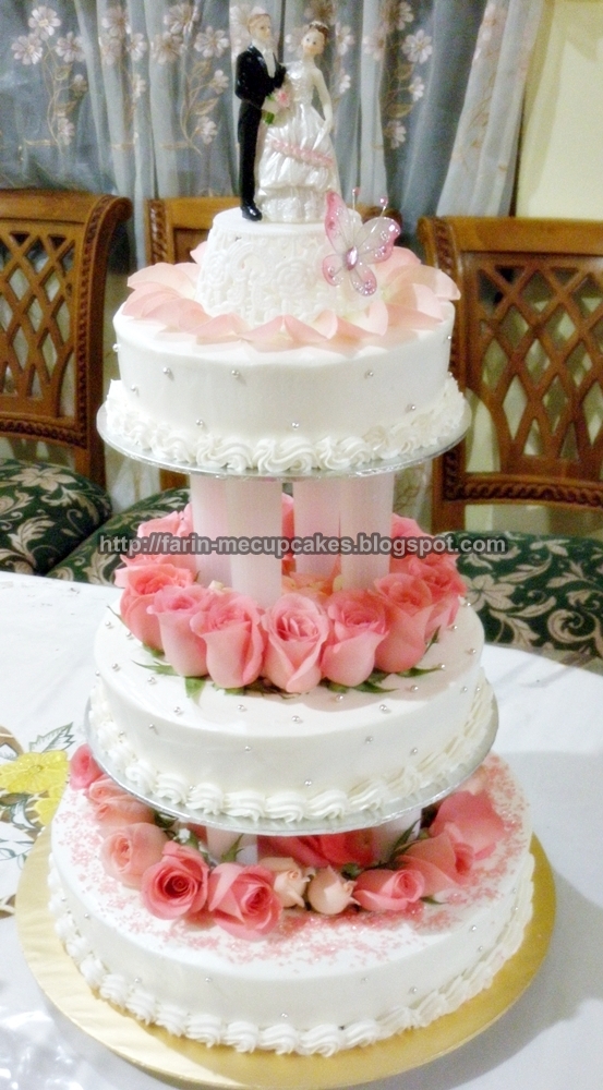 Welcome 2 :: 3 tiers wedding cakes (pink white)