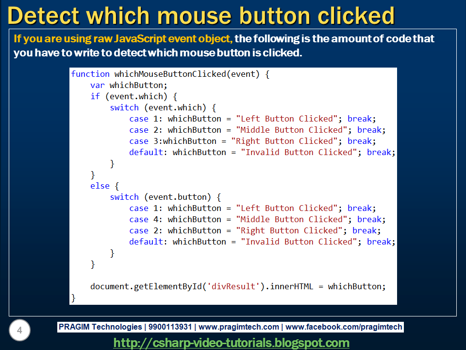 Sql Server Net And C Video Tutorial Jquery To Detect Which Mouse Button Clicked