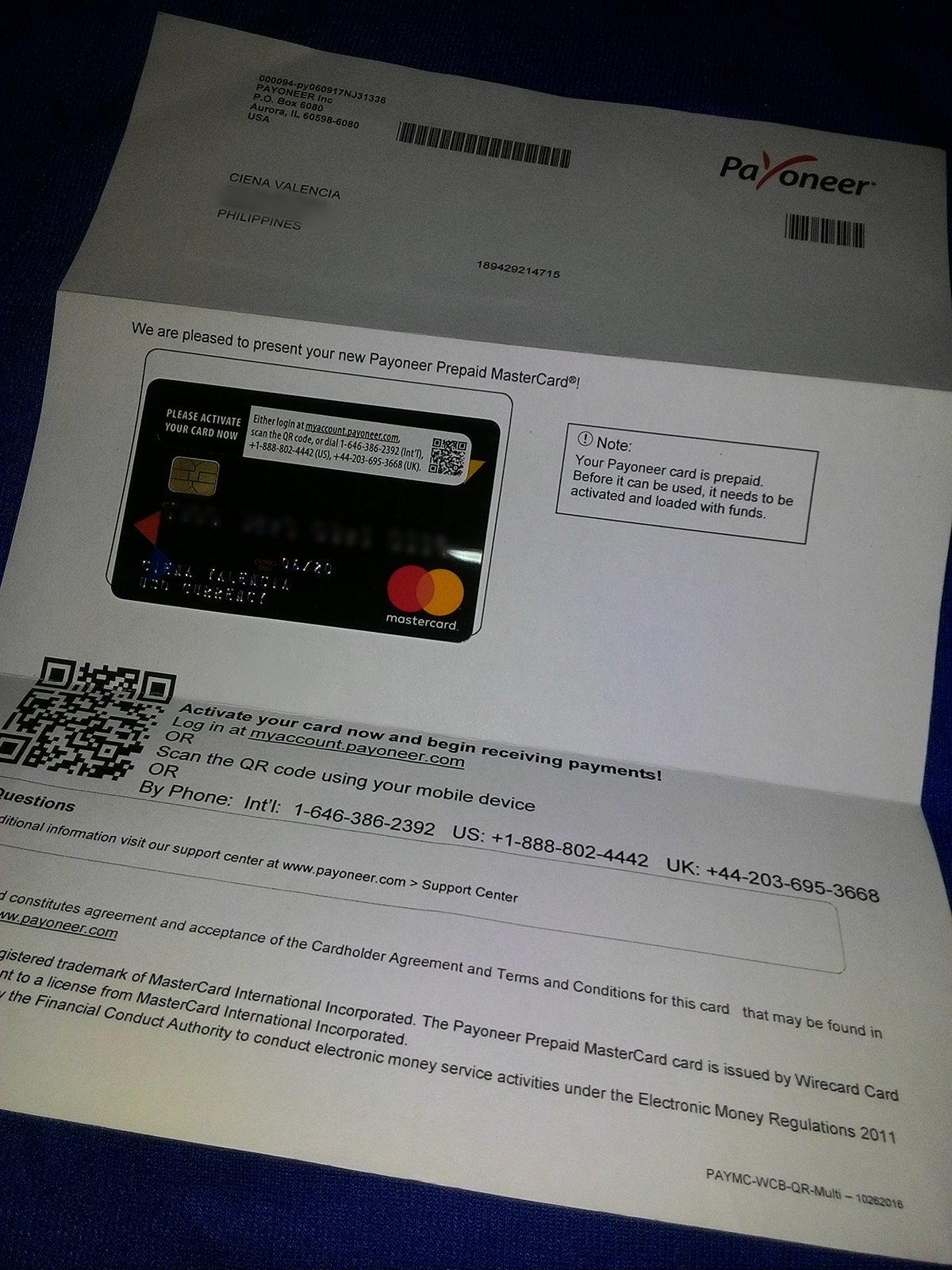 Cienanigans: Payoneer and Payoneer Card First Impression