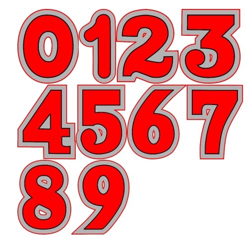 Big Solutions: Red numbers with grey shadow