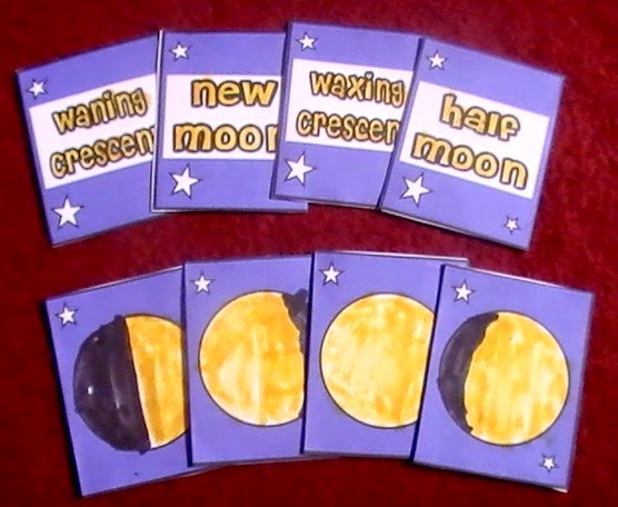 Iman's Home-School: Phases of the Moon Cards