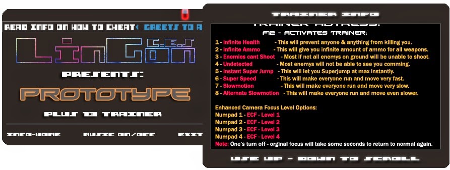 Prototype Game Trainers: Prototype + 13 Trainer CES |LinGon|