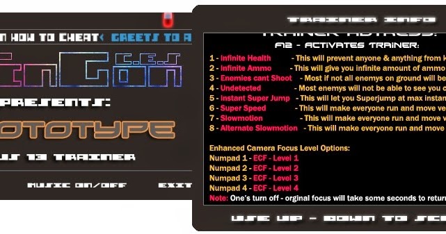 Prototype Game Trainers: Prototype + 13 Trainer CES |LinGon|