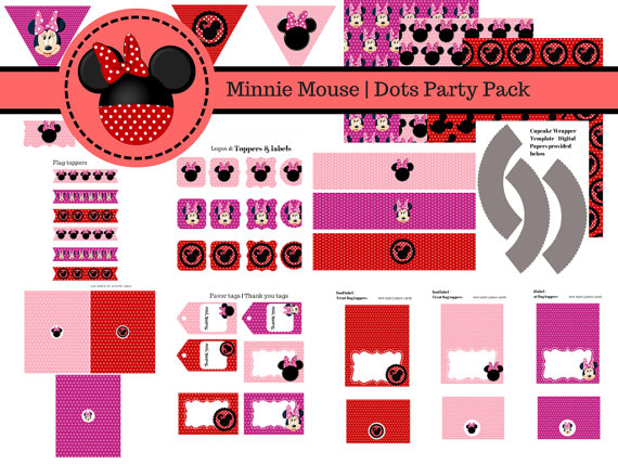 3 Free Printable Kits for Minnie Birthday Party. - Oh My Fiesta! in english
