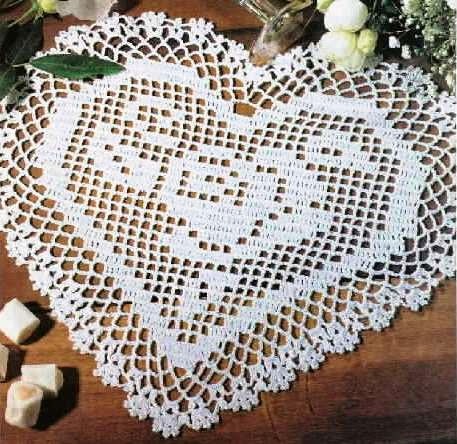 Crochet: Crochet heart by filet crochet