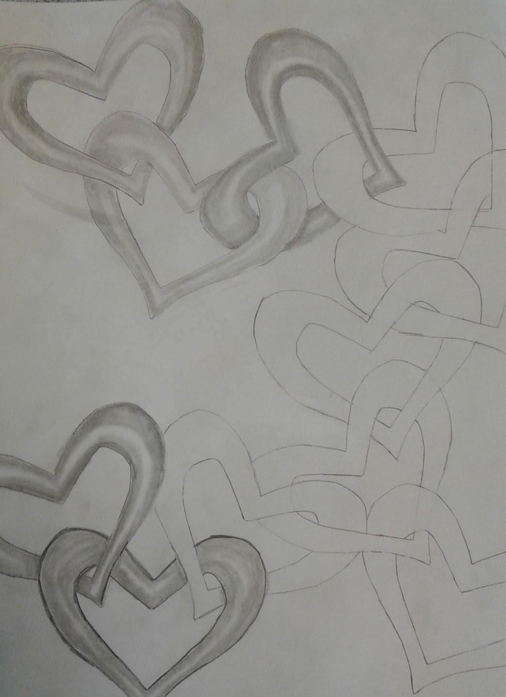 a faithful attempt: Interlocking Hearts Valentine Drawing