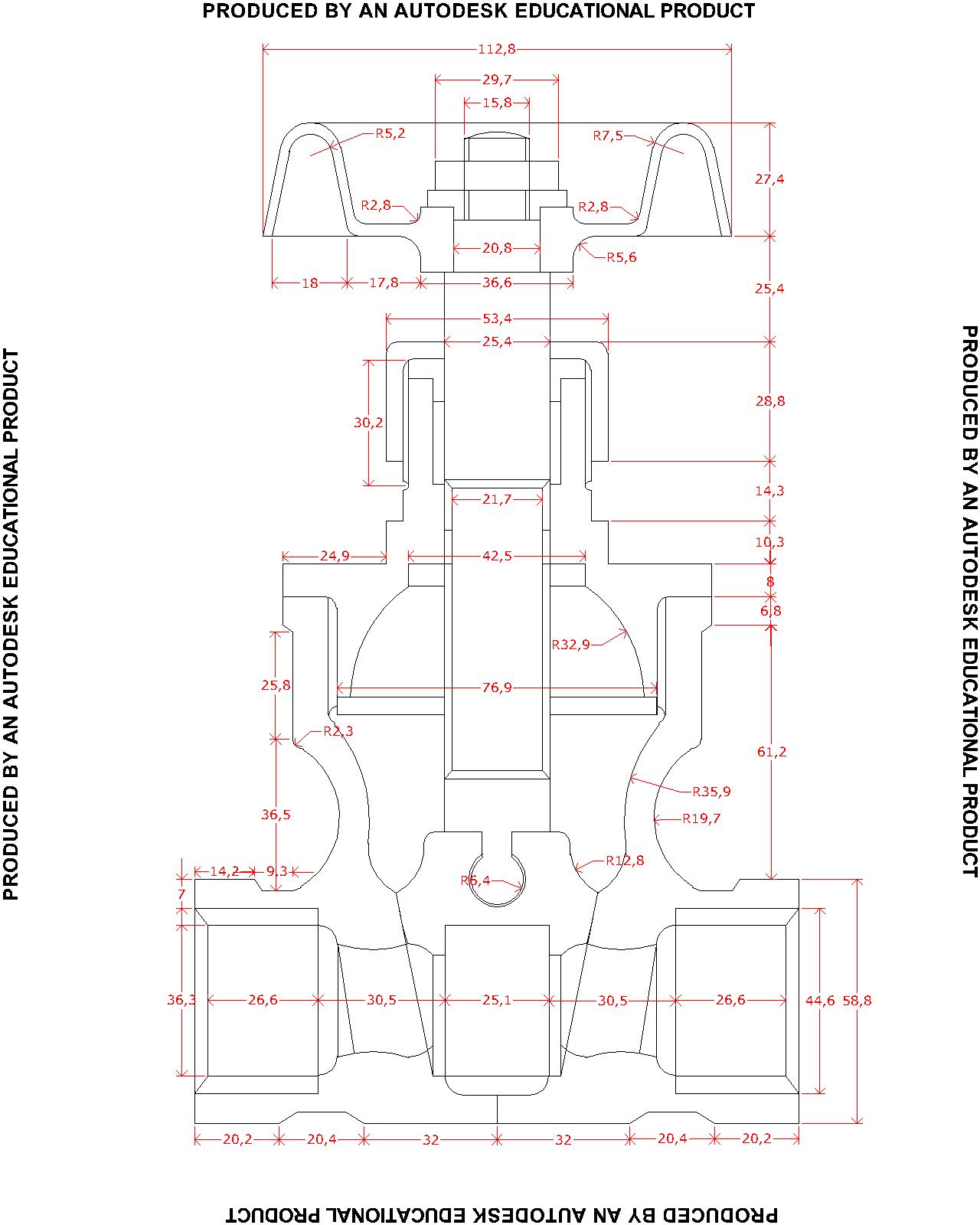 dibujo asistido: valvula