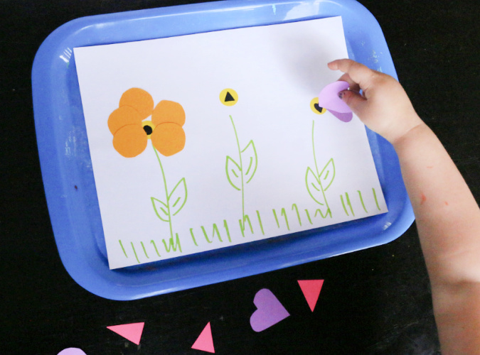 Sorting Shapes Flower Garden Activity | School Time Snippets