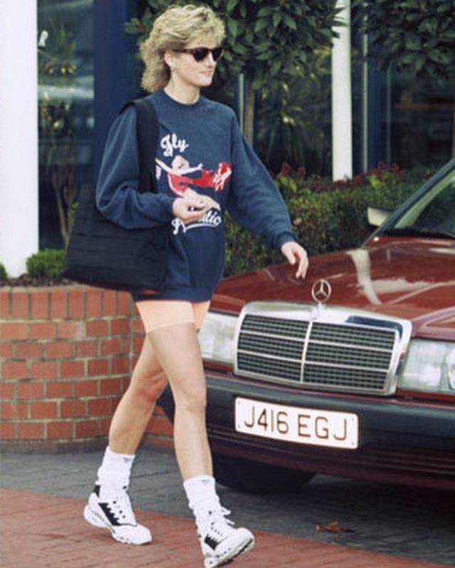 Photographs Of Princess Diana Wearing Bike Shorts In The Mid 1990s ~ Vintage Everyday