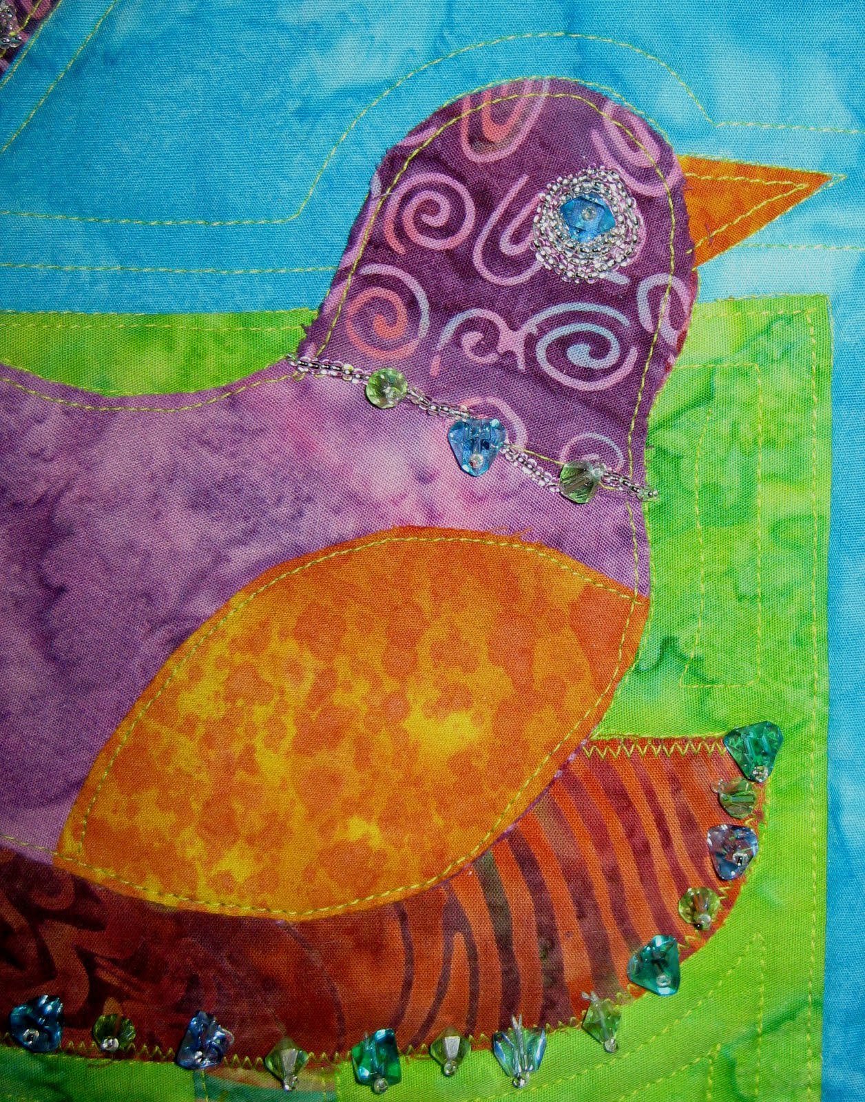 Peggy Turchette 365 Birds: Day Forty-Seven: Batik Bird is Appliqued ...