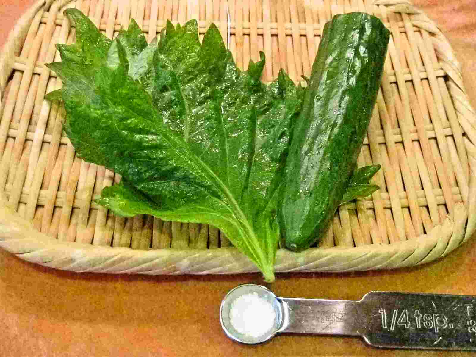 Recipes for Tom: Kyuri no shiomomi, shiso iri / Japanese cucumber ...