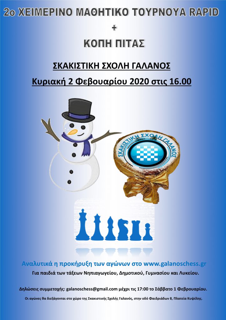 RafTop Chess News: 2ο ΧΕΙΜΕΡΙΝΟ ΣΚΑΚΙΣΤΙΚΟ ΜΑΘΗΤΙΚΟ ΤΟΥΡΝΟΥΑ RAPID ...