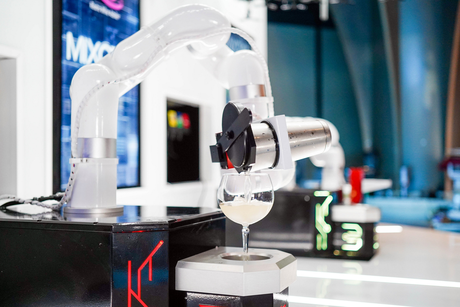 It's fun to watch MixoBot make a cocktail starting with an empty glass.