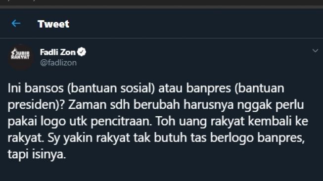 efbiNews 2: Bansos Pakai Logo Presiden, Fadli Zon: Rakyat Lebih Butuh ...