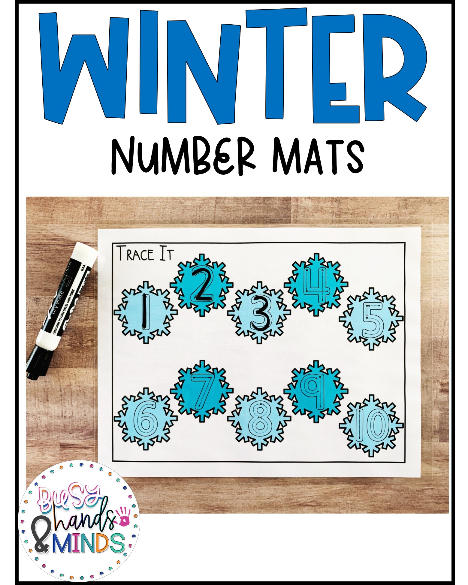 Winter Number Mats for Preschool | Busy Hands and Minds