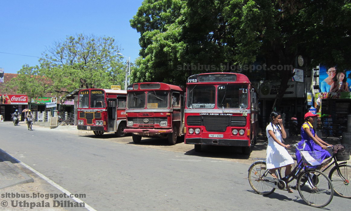 SLTB buses - ශ්‍රී ලංගම බස්: SLTB bus stand - Point Pedro