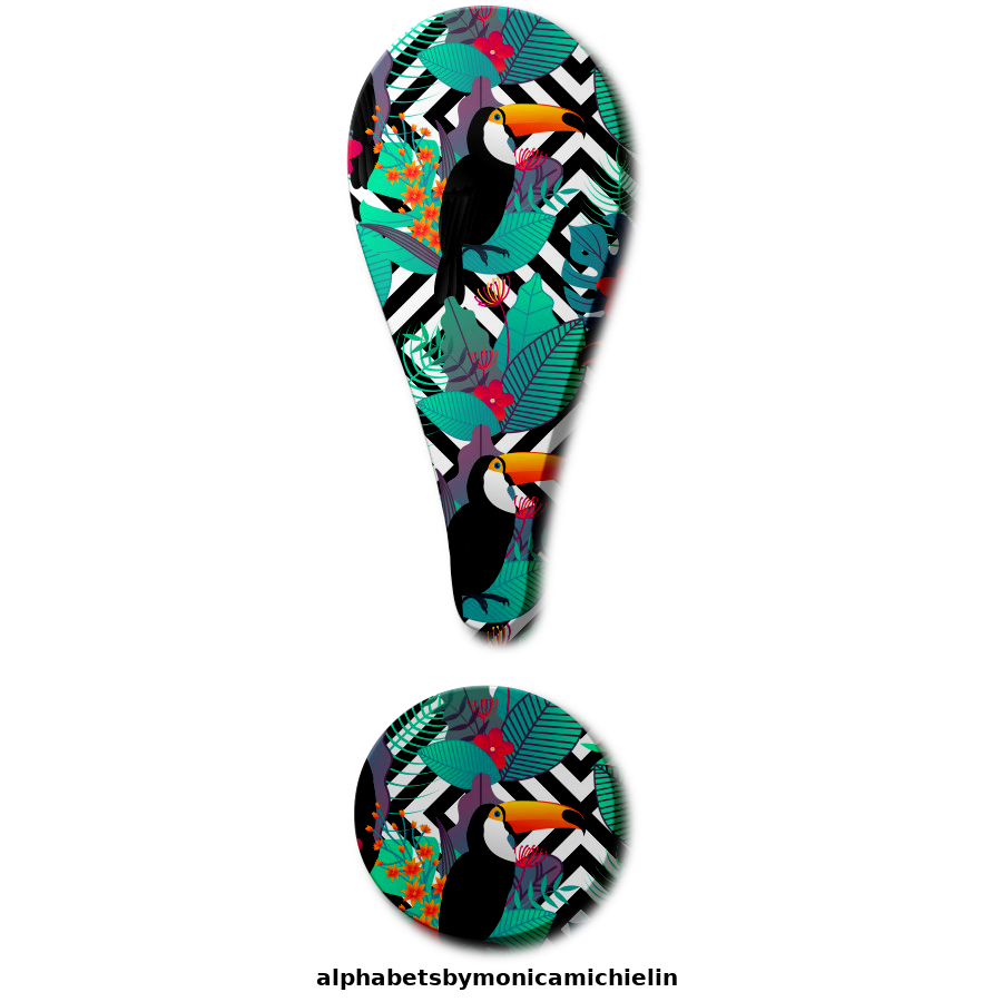 Monica Michielin Alphabets: TOUCAN ALPHABET BLACK ORNAMENTAL, NUMBERS ...