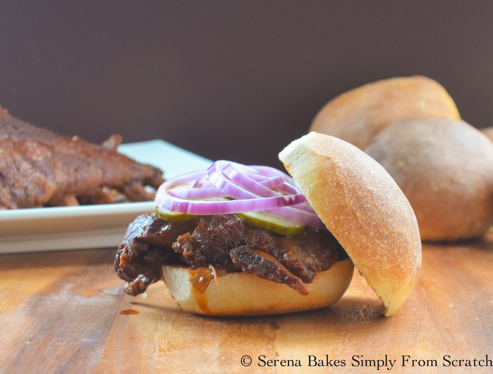 Crock Pot Baby Back Rib Sandwiches in Homemade BBQ Sauce | Serena Bakes ...
