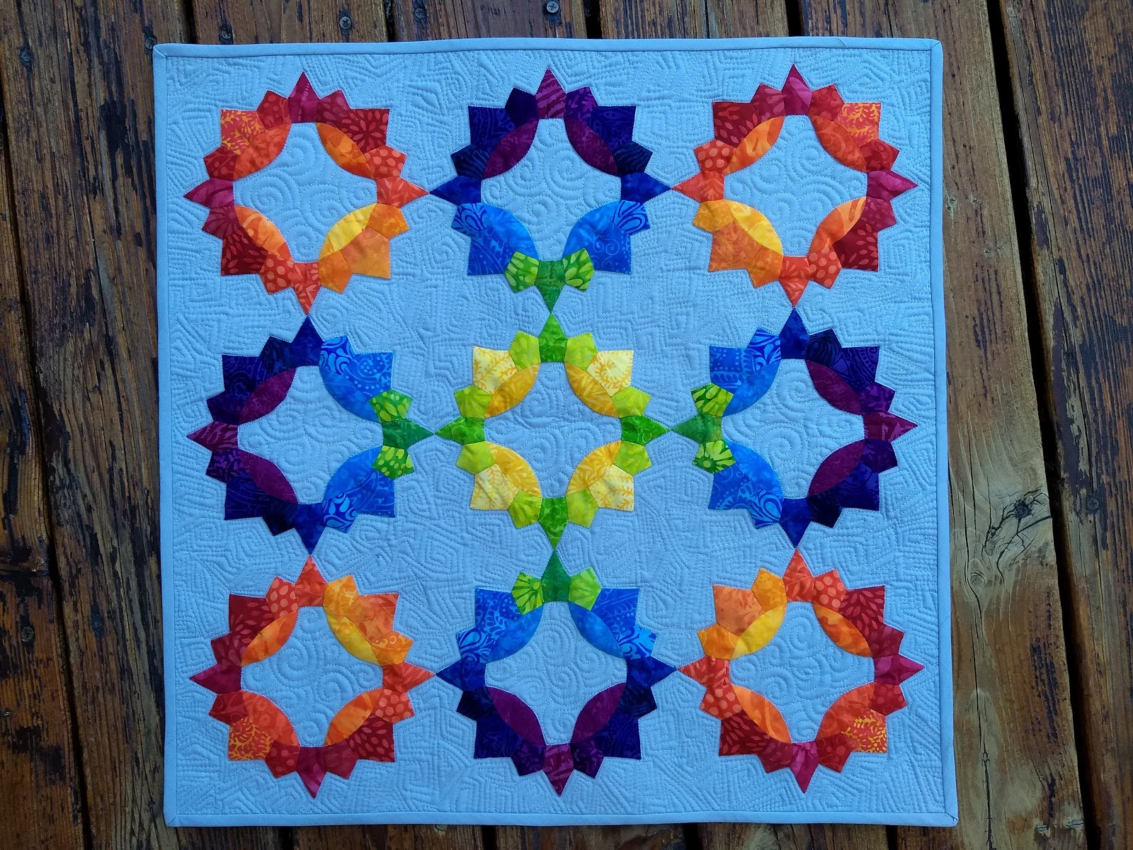 Websterquilt: Brimfield Awakening in a Rainbow - the Quilting