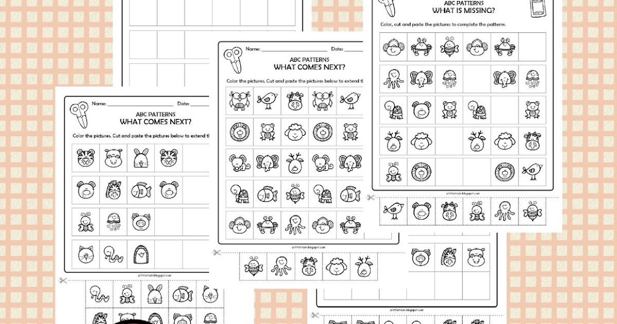 A Little Train: Cute animal ABC patterns. Copy, extend, complete and ...