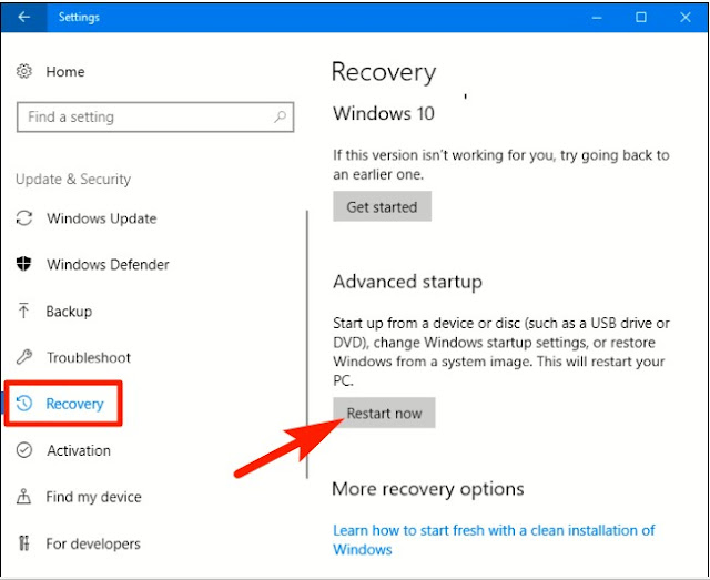 HOW TO GET TO THE RECOVERY CONSOLE IN WINDOWS 10