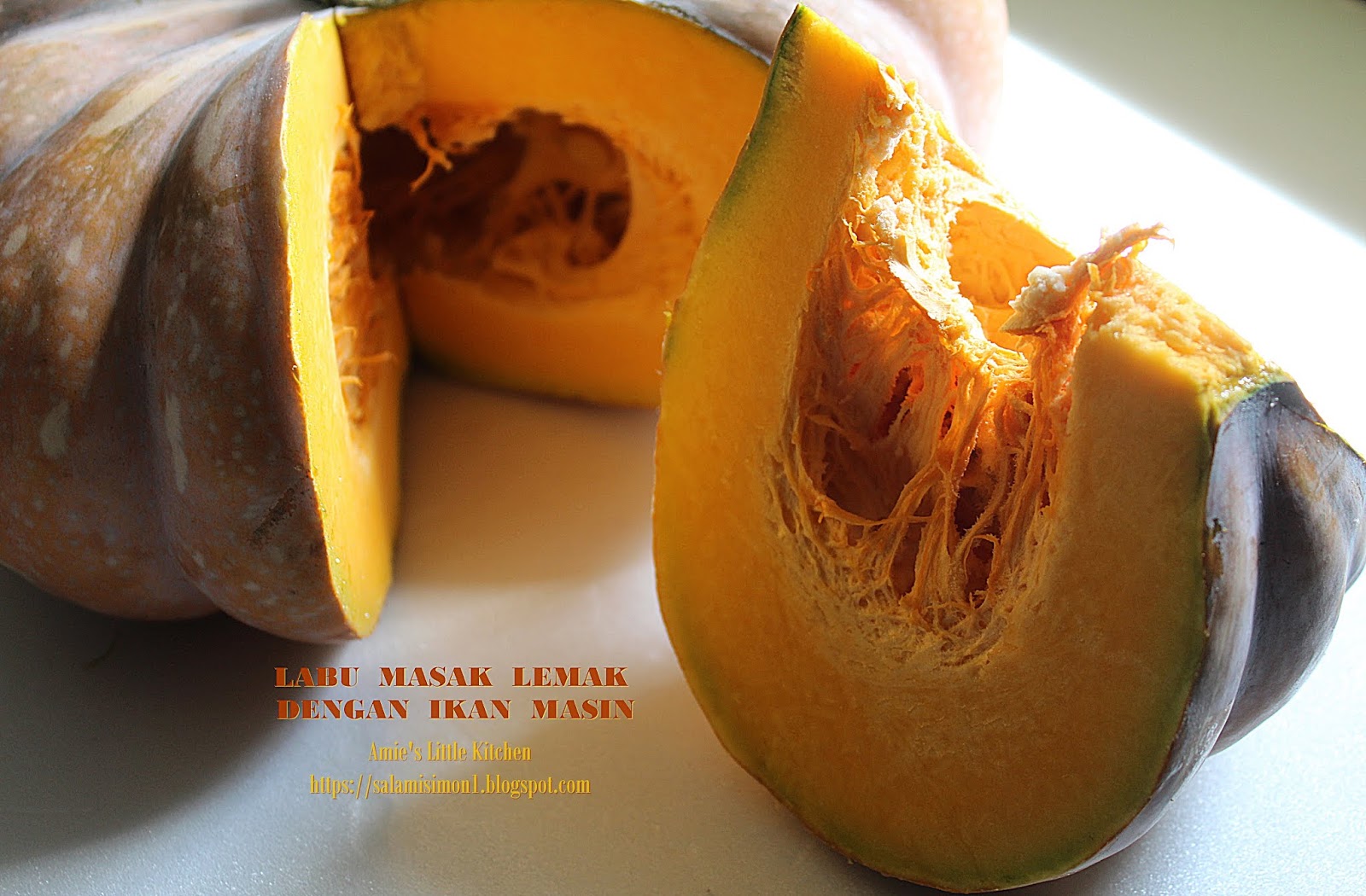 Labu Manis Masak Lemak dengan Ikan Masin - Amie's Little Kitchen