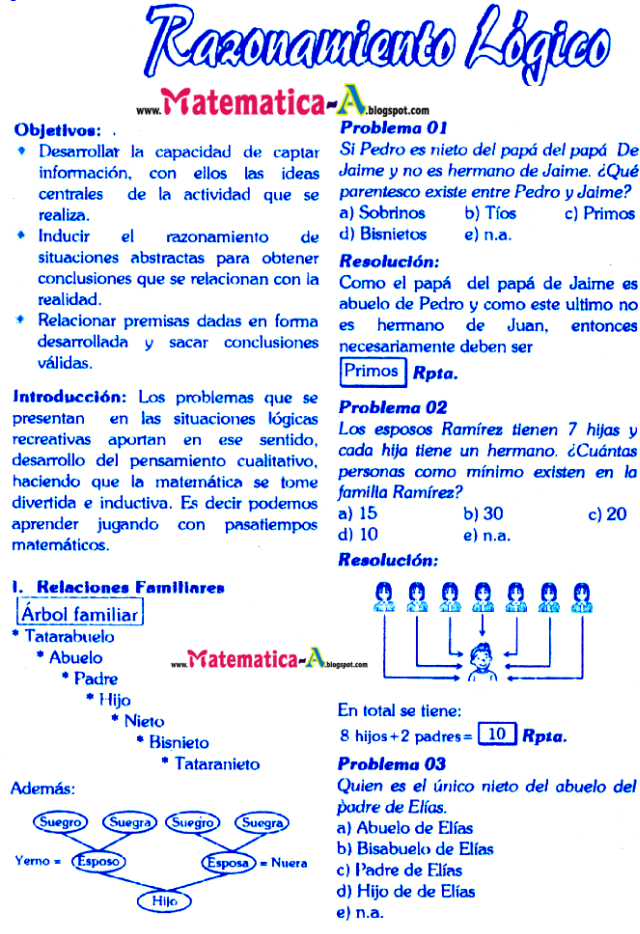 RAZONAMIENTO LOGICO CONCEPTOS Y EJERCICIOS DESARROLLADOS - PROBLEMAS ...