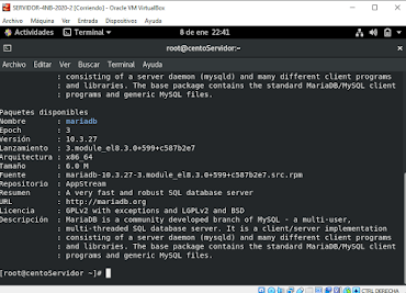 APLICACIONES DE SISTEMAS OPERATIVOS: INSTALAR MARIADB EN CentOS 8