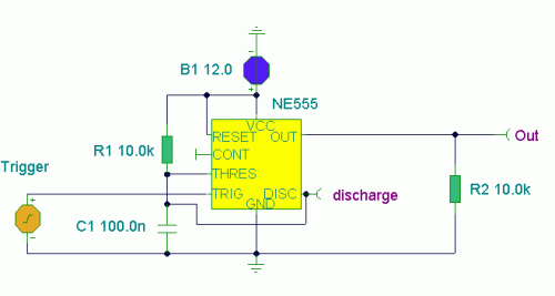 Electronic Components Crazy Fans: NE555 Basic Monostable