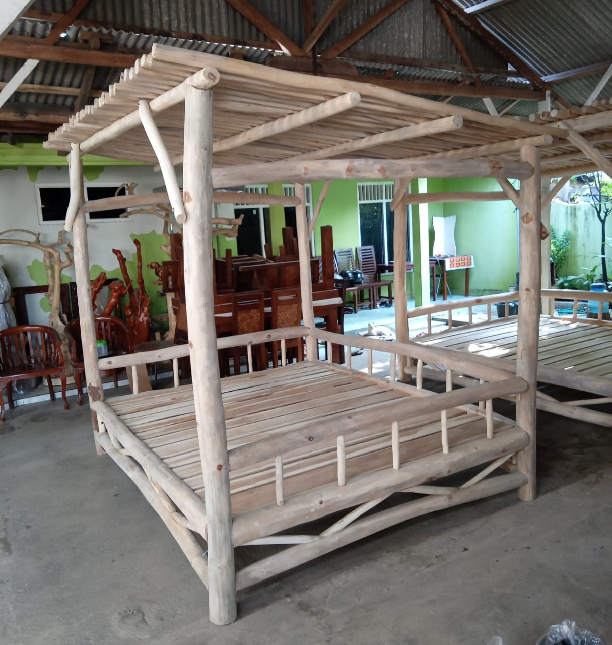 Mebelku Art Jepara : Kanopi ranting kayu jati/ Gazebo bed