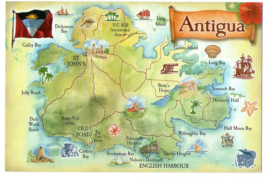 Postcards Journey: Antigua - Map
