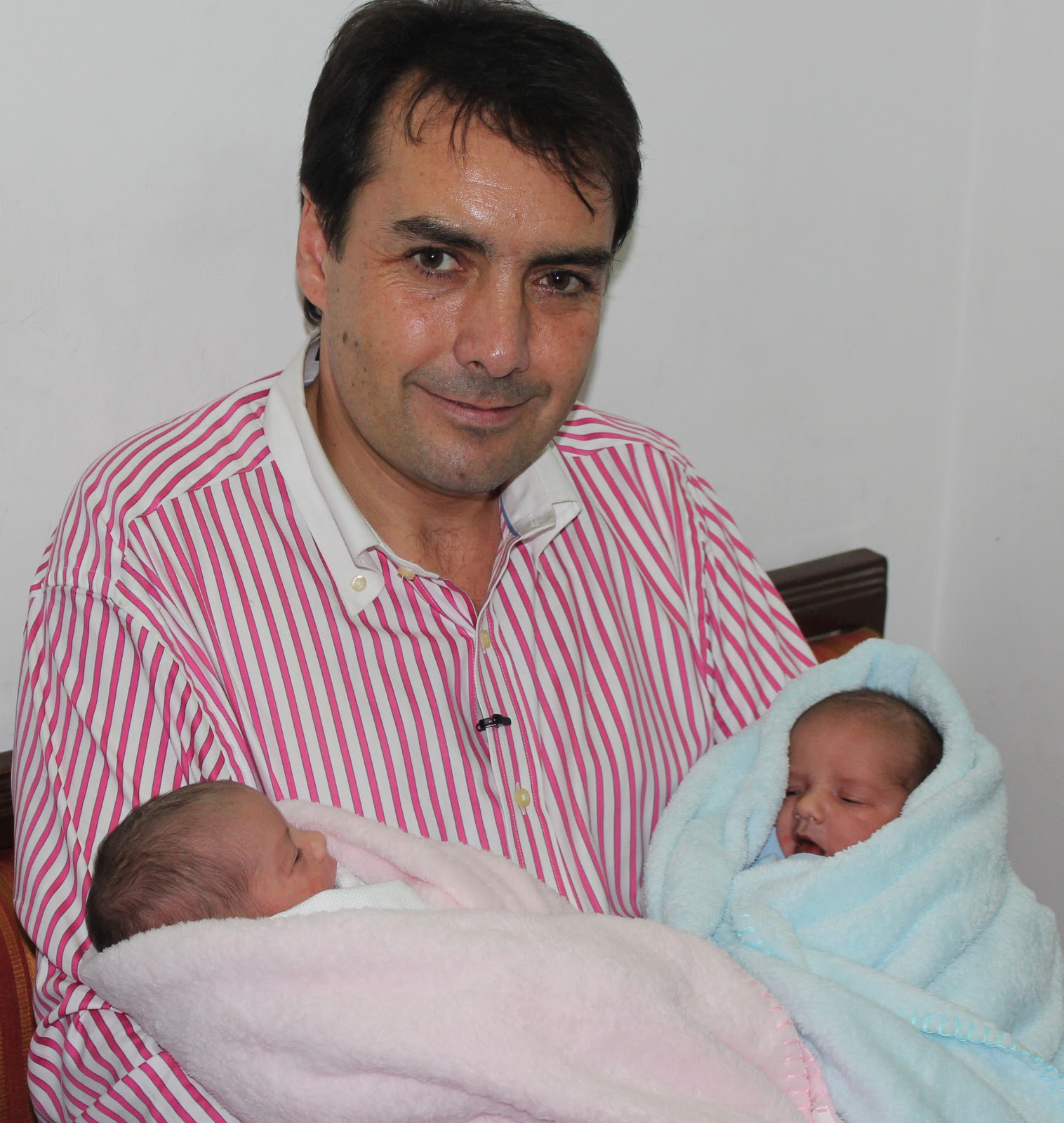 From Spain: a proud Papa with his beautiful twins.