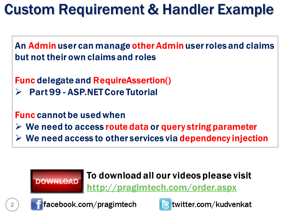 Sql Server Net And C Video Tutorial Custom Authorization Requirement And Handler Example In