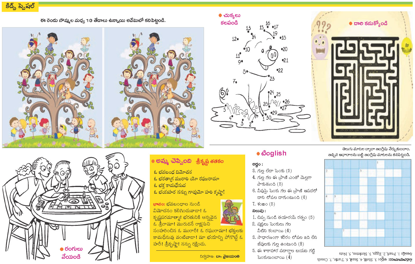 TELUGU BASHA: Telugu kIDS Special - PUZZLES, GK, FUN GAMES, STORIES, TIPS