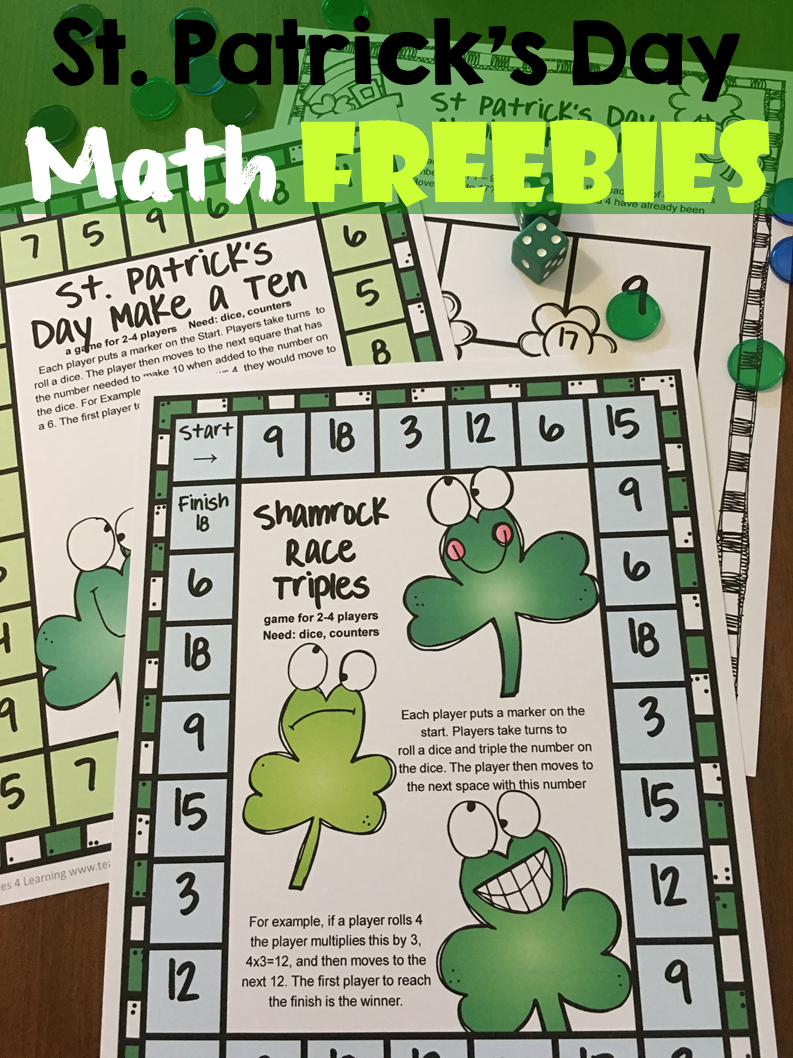 Fun Games 4 Learning: St. Patrick's Day Math FREEBIES
