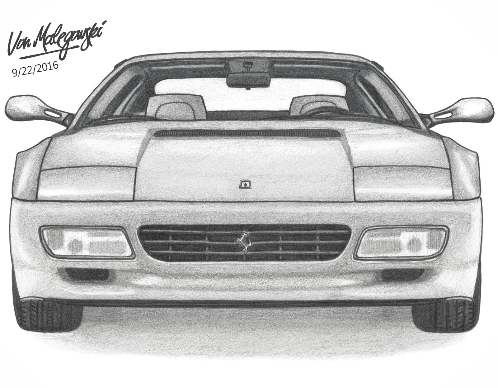 Ferrari Testarossa Drawing ~ VonMalegowski