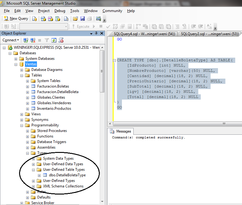 Blogninger: Transacciones, try catch, esquemas y tipo de dato tabla en ...