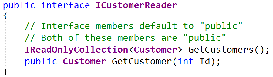 Jeremy Bytes: C# 8 Interfaces: Public, Private, and Protected Members
