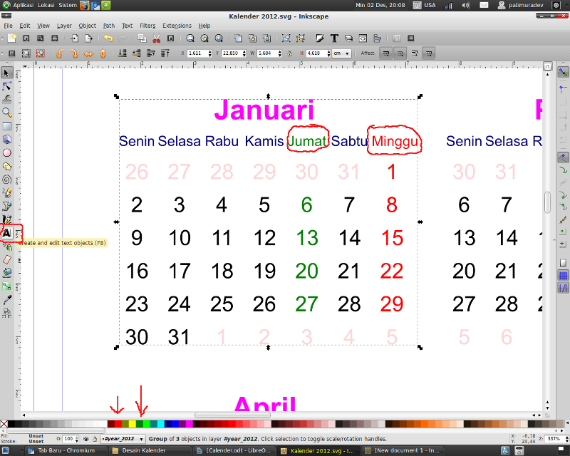 Desain Kalender Menggunakan Inkscape - Istana Media Go Open Source