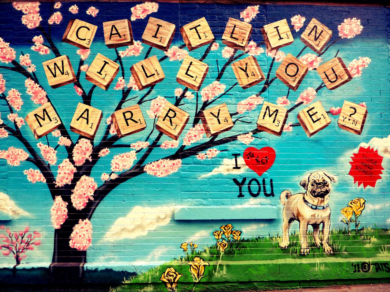 Landed in NYC: Graffiti marriage proposal