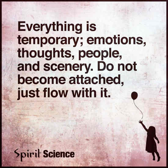 Everything is temporary; Emotions, thoughts, people and scenery. Do not ...