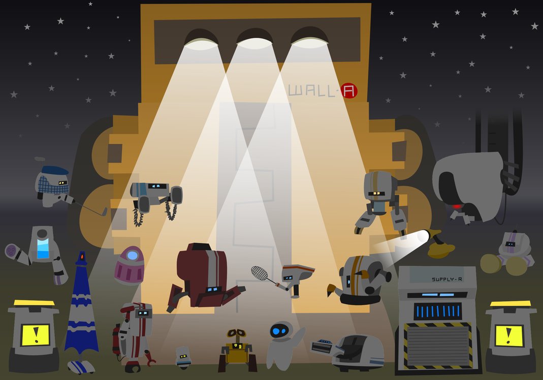 cross-eyed: Wall-E cleans up