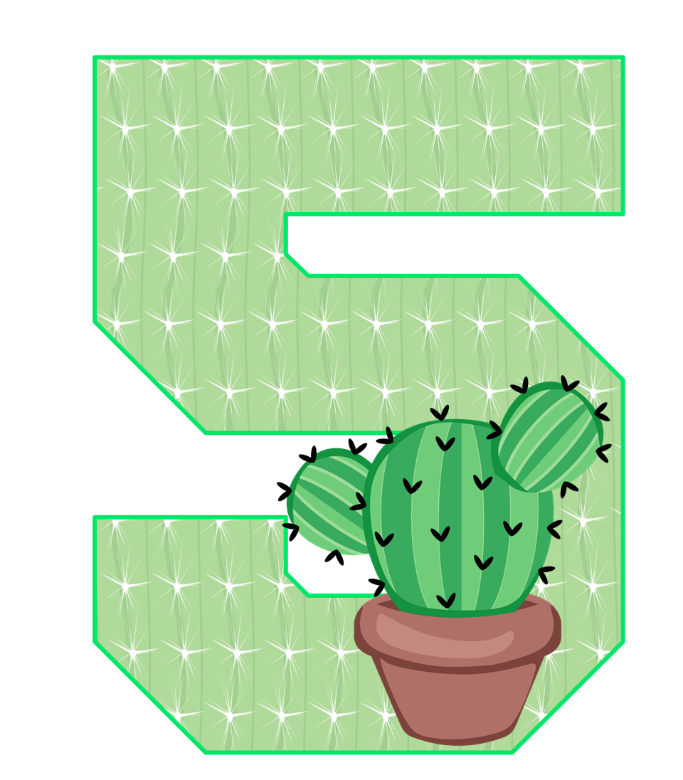 Kits imprimibles gratis : Números cactus