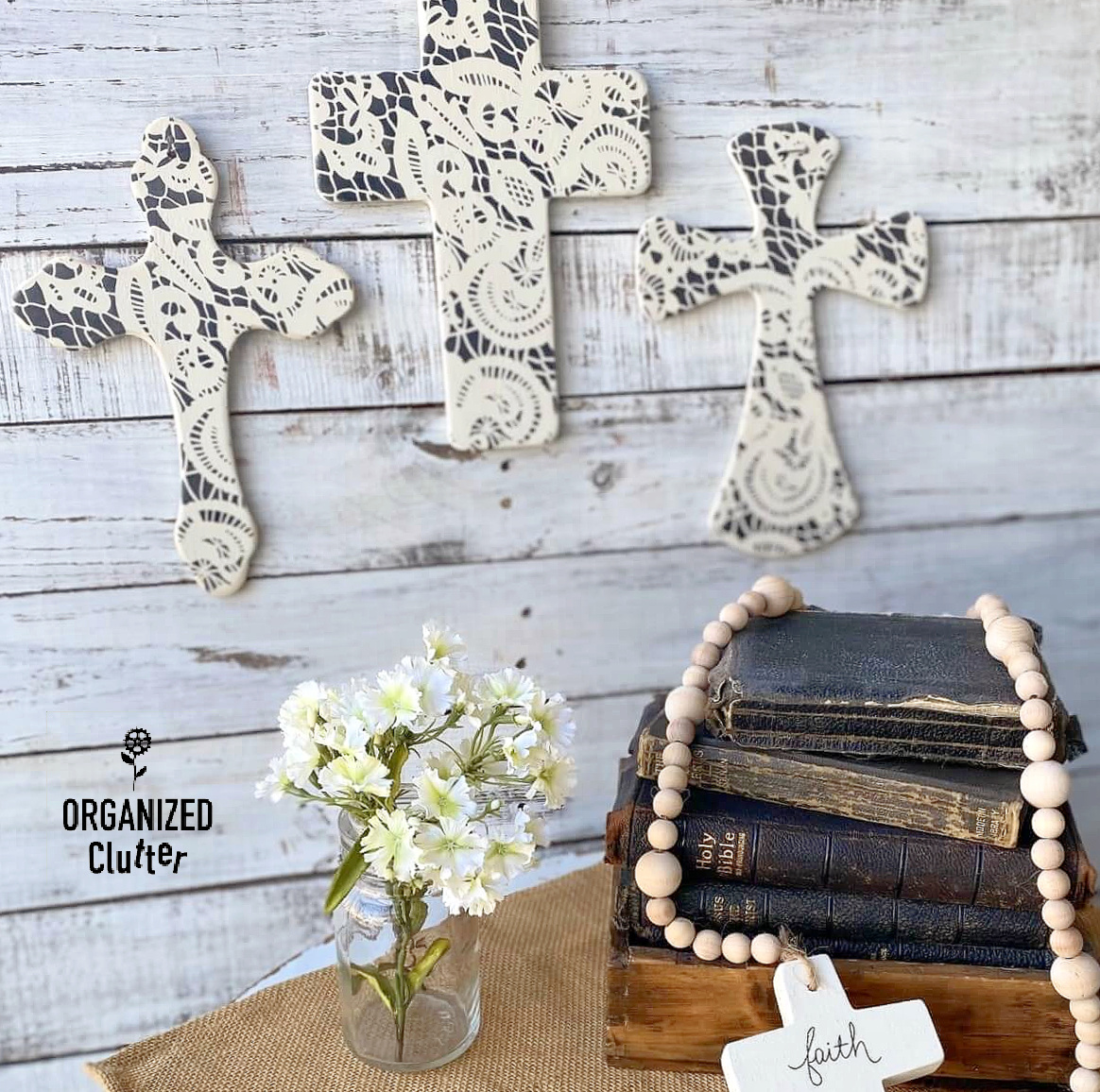 Decorating Four Unfinished Wooden Cross Cutouts From The Dollar Stores ...