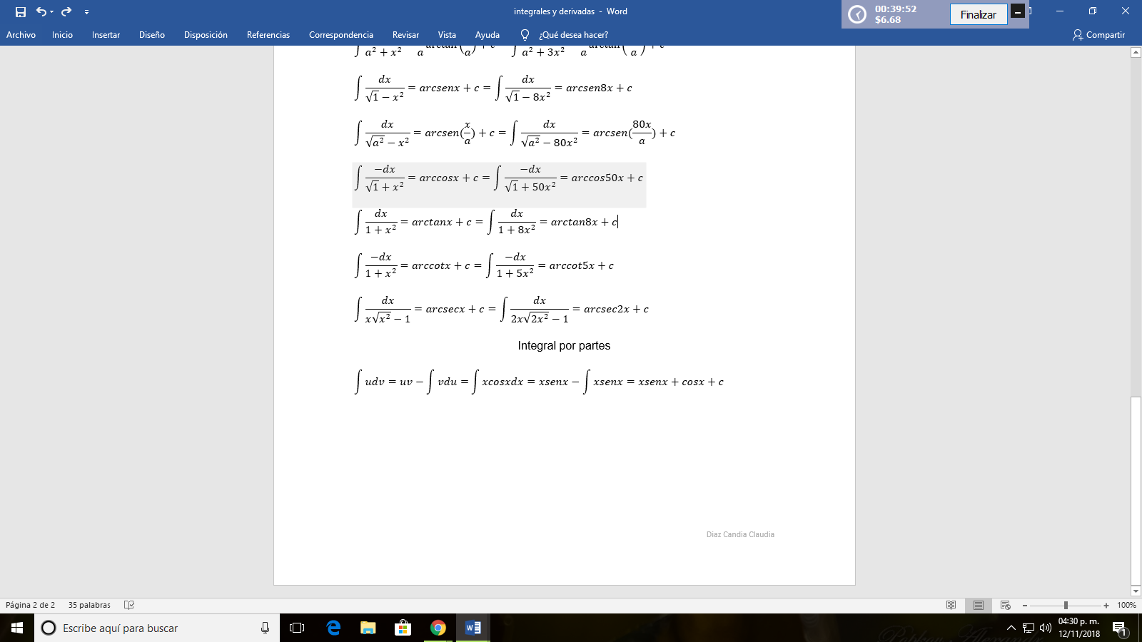 Calculo diferencial e integral : derivadas e integrales ejemplos