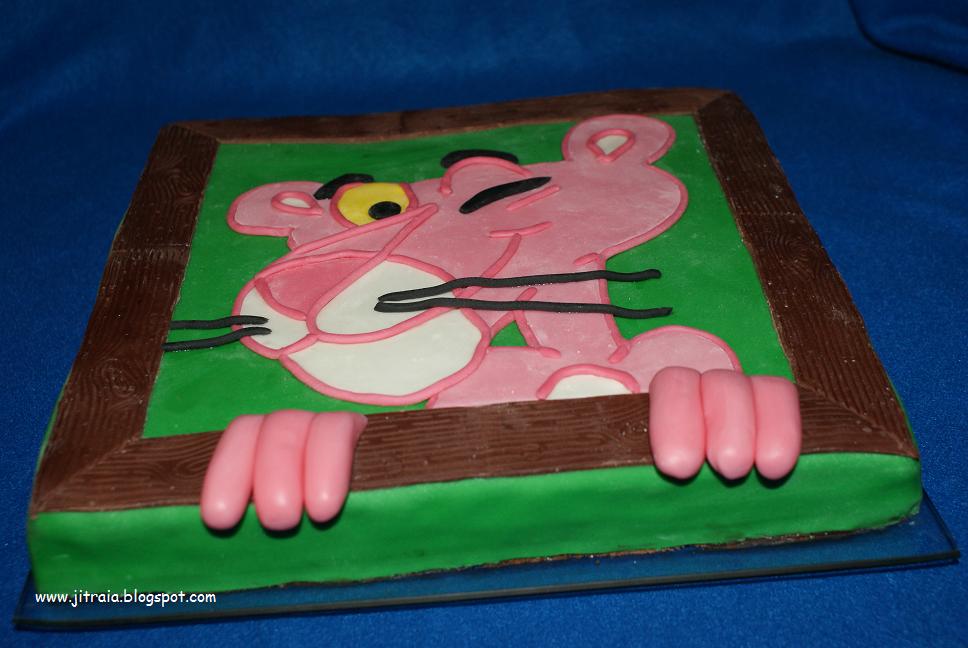 Jitraiadas dulces y saladas: Tarta de la Pantera Rosa para Xiana