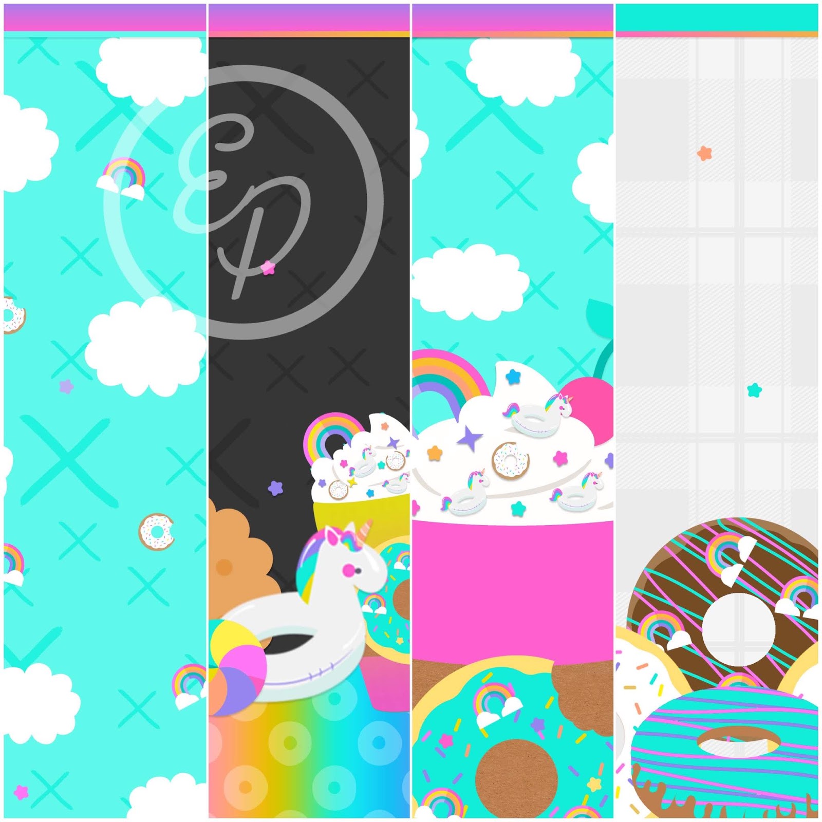 Pretty Walls: Sugar stickers 8 piece wallpaper set