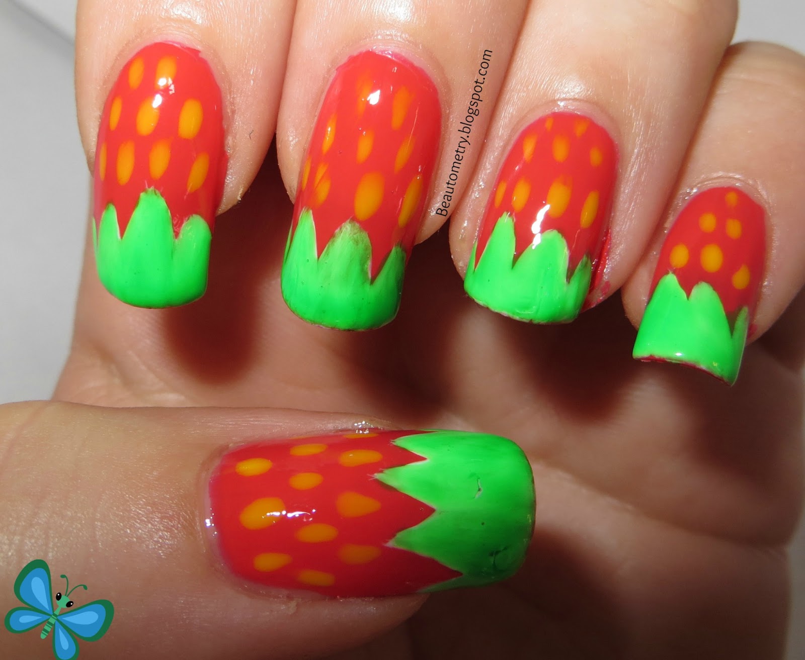 Beautometry: Strawberry Nails Tutorial