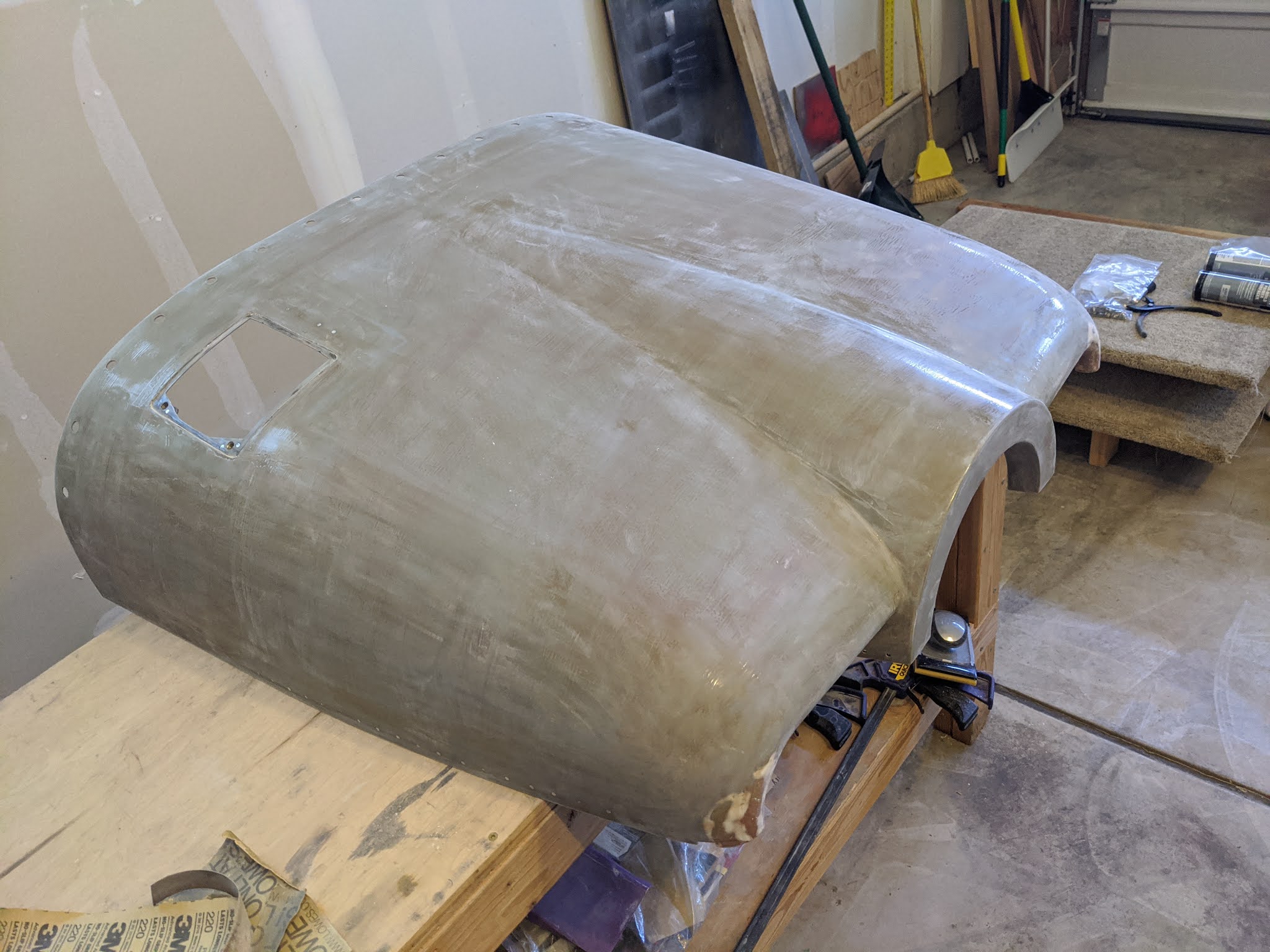 E's Van's RV-14A: Painting: Top cowl paint prep.