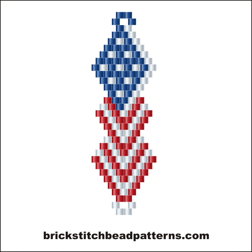Brick Stitch Bead Patterns Journal: USA American Flag 4 Bracelet or ...